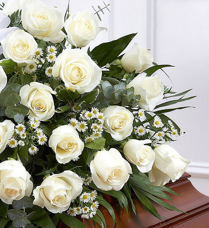 Humble Rose Casket Funeral Flowers h2479 | Funeral Flowers Delivery in ...